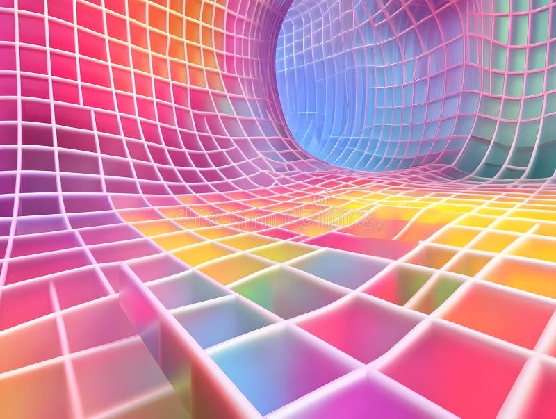 Optical Grid with Vibrant 3D Effects and Dynamic Color Gradients Stock ...