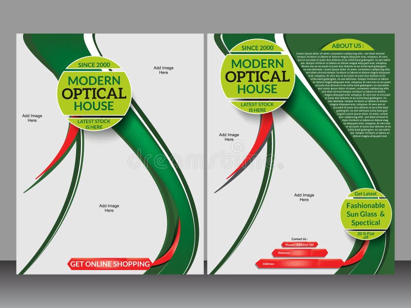 Optical Flyer & Magazine Cover Template Stock Vector - Illustration of ...