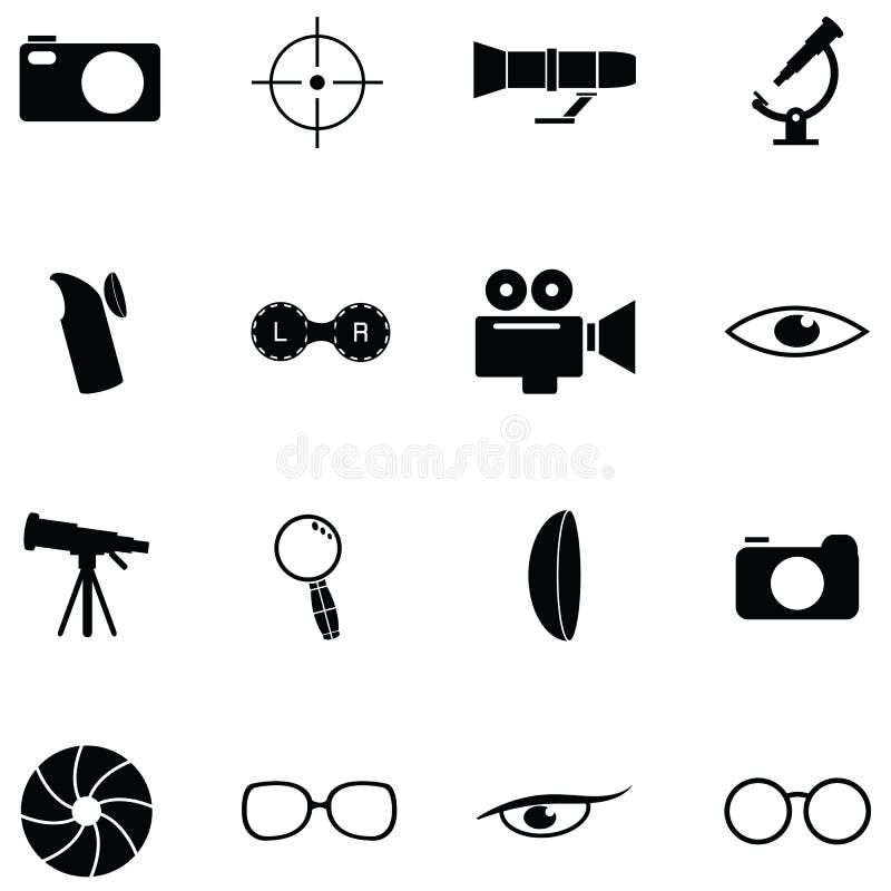 Optical icon set stock vector. Illustration of medical - 107350904