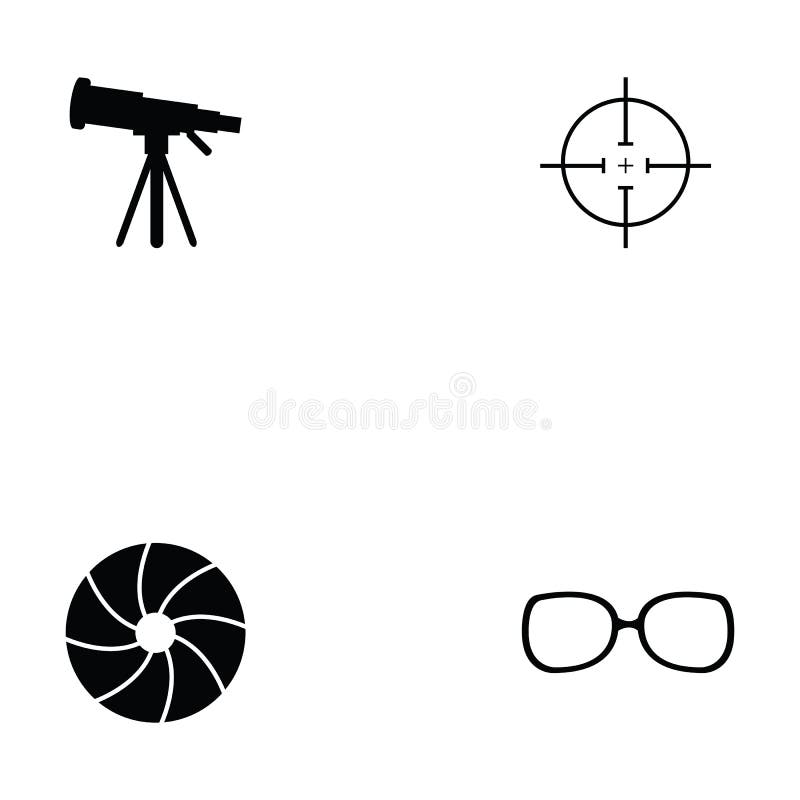 Optical icon set stock vector. Illustration of thin - 107350743