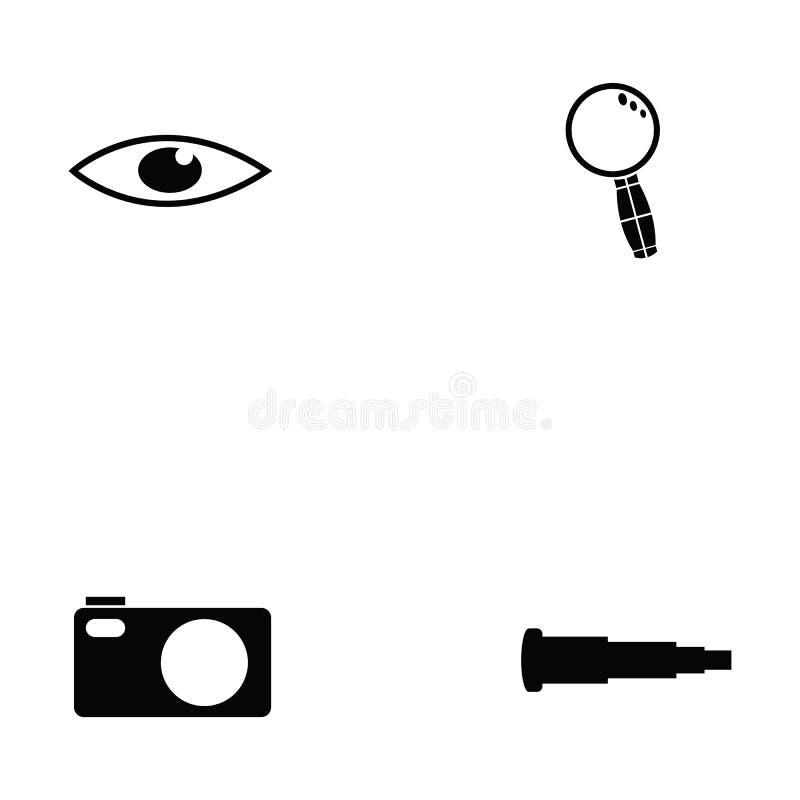 Optical icon set stock vector. Illustration of optometrist - 107351317