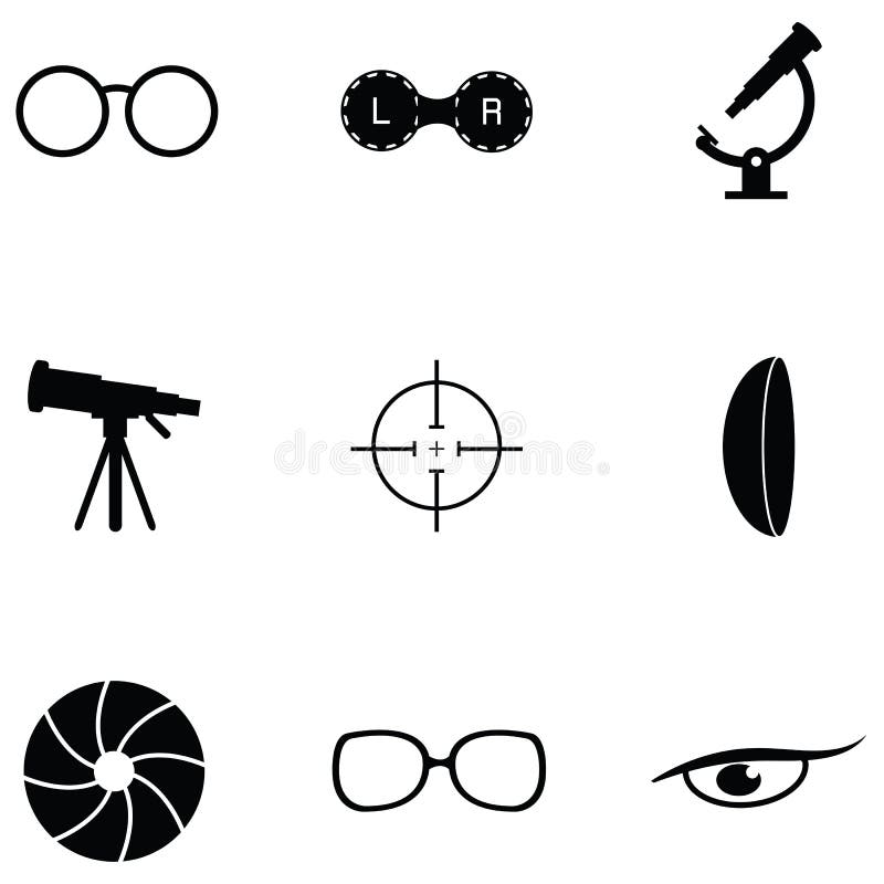 Optical icon set stock vector. Illustration of correction - 66766465