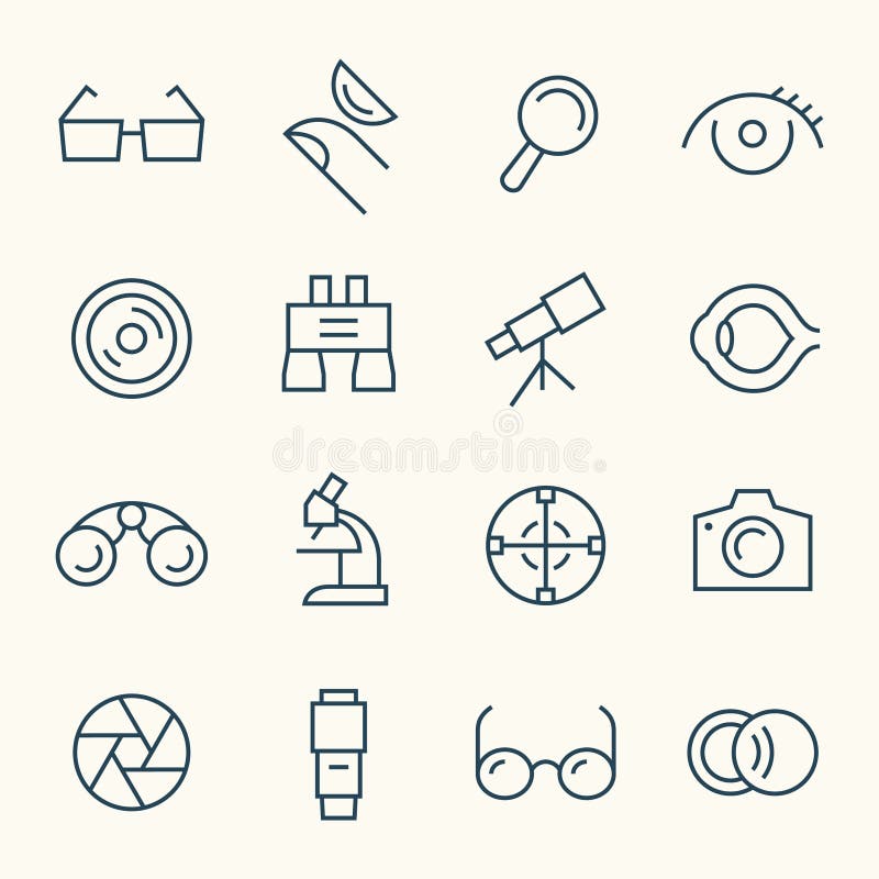 Optical icon set stock vector. Illustration of correction - 66766465