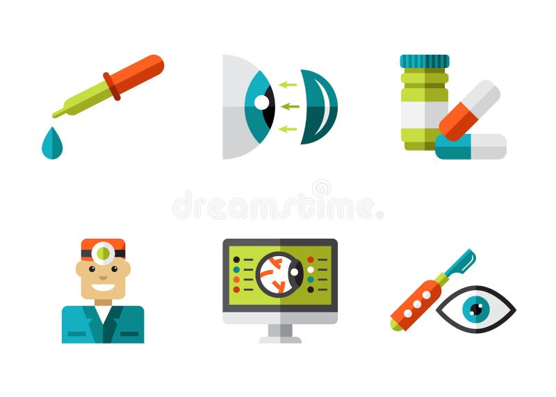 Optical Icons, Ophthalmology Set, Vector Stock Vector - Illustration of ...