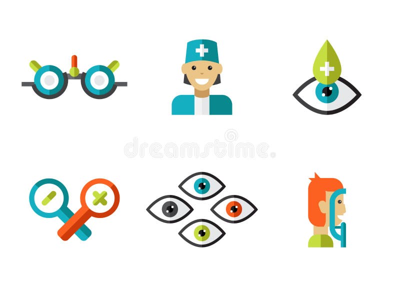Optical Icons, Ophthalmology Set, Vector Stock Vector - Illustration of ...