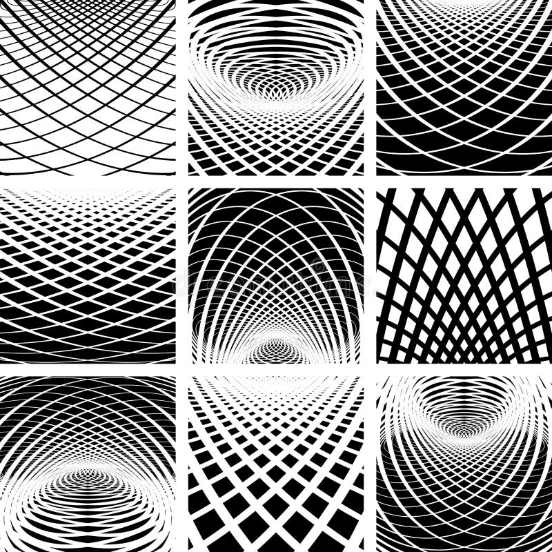 Optical Illusion. Abstract Backdrops Set Stock Vector - Illustration of ...
