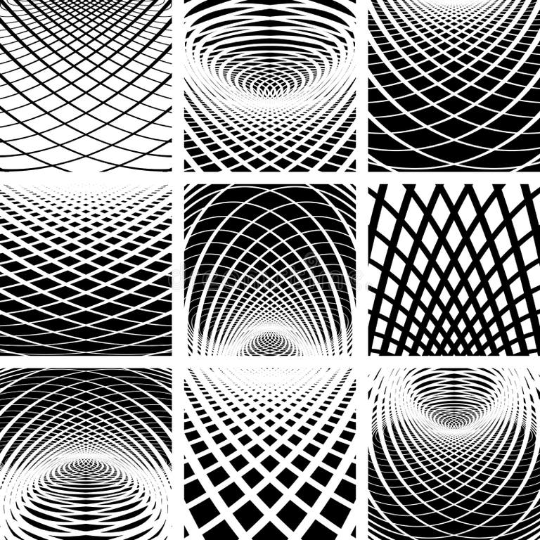 Optical Illusion. Abstract Backdrops Set Stock Vector - Illustration of ...