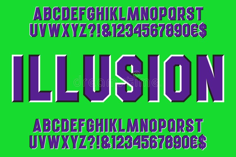 Optical Illusion Alphabet of Sliding Letters, Numbers and Currency ...