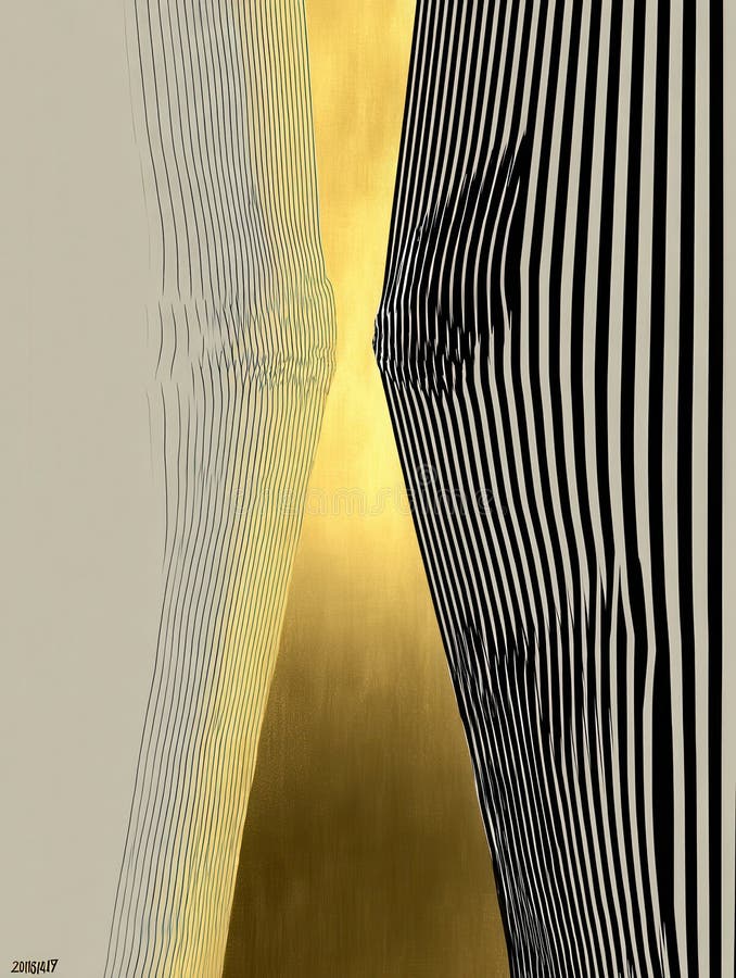 Optical Illusion Art Featuring Overlapping Shapes in Black White and ...