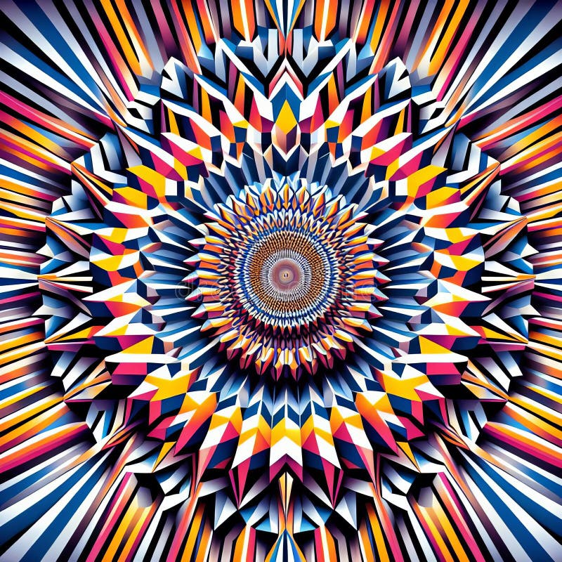 Optical Illusion Art a Mind Bending and Visual Art F Stock Illustration ...