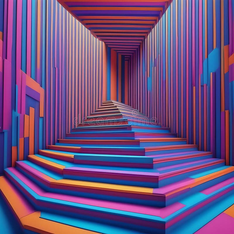 Abstract Optical Illusion in Colour. Stock Illustration - Illustration ...