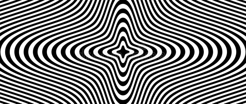 Optical Illusion Background. Black and White Abstract Distorted Lines ... Optical Illusion Background. Black and White Abstract Distorted Lines ...