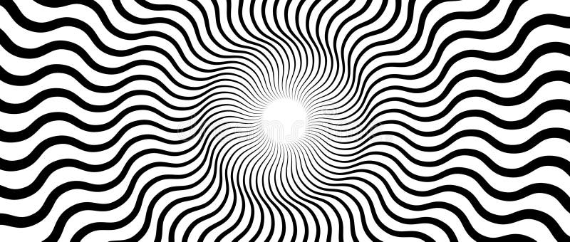 Optical Illusion Background. Black and White Abstract Wavy Lines ...