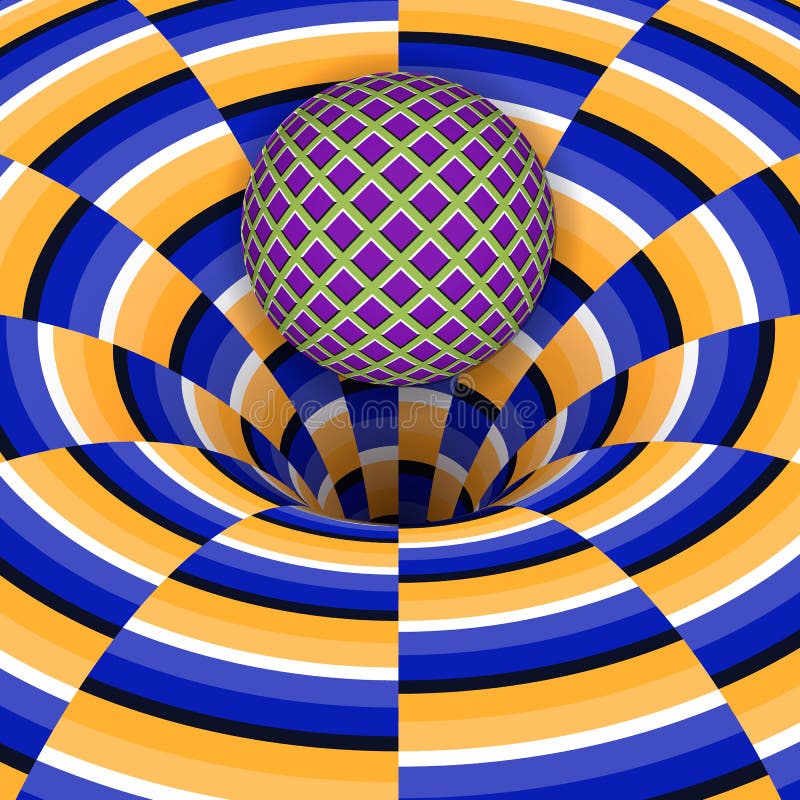Optical Illusion Ball Falling into a Hole – Abstract Background Stock ...