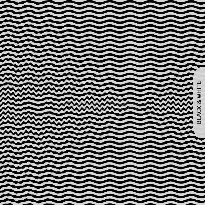 Optical Illusion. Black and White Abstract Striped Background Stock ...