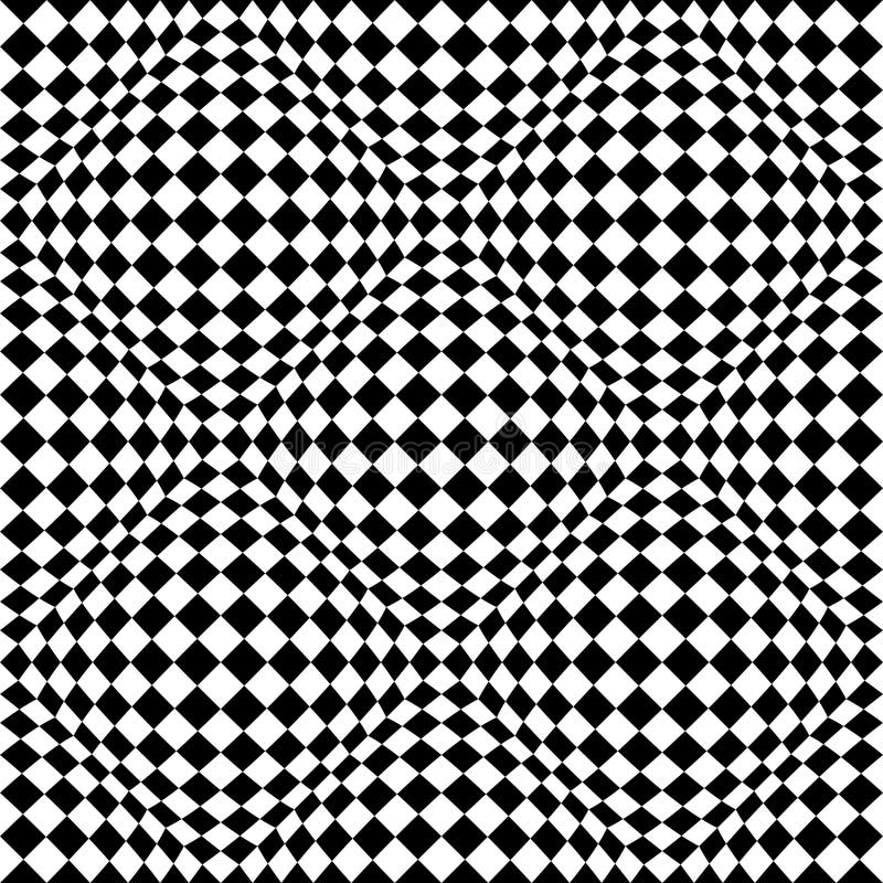 Optical Illusion Checkered Abstract Seamless Background, Black and ...