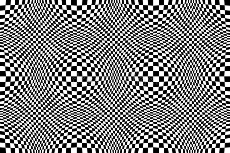 Optical Illusion Checkered Abstract Seamless Background, Black and ...
