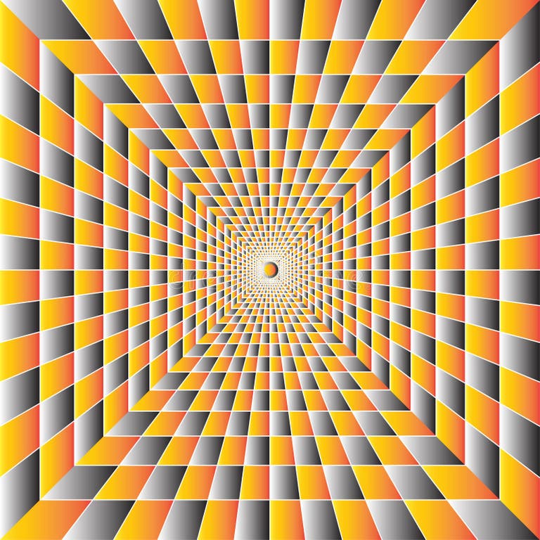 Optical Illusion Circular Pattern of Many Pyramids Stock Vector ...