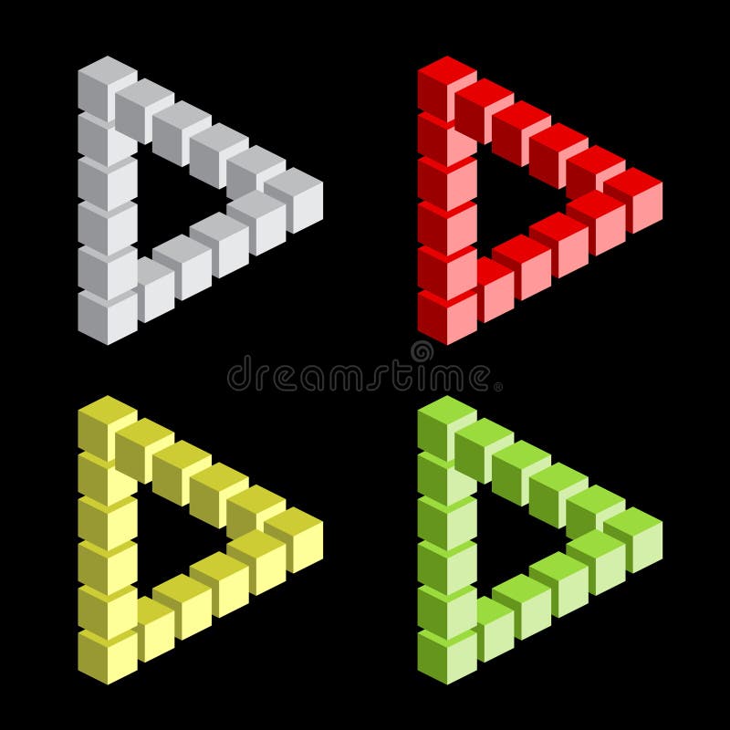 Optical Illusion, Colorful Blocks Stock Illustration - Illustration of ...