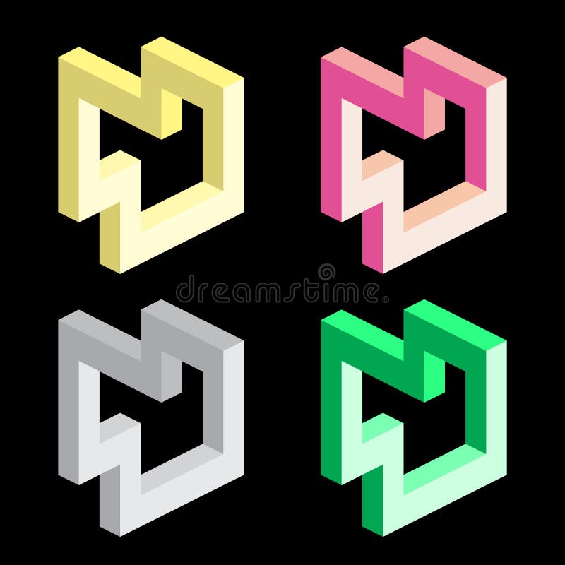 Optical Illusion, Colorful Blocks Stock Vector - Illustration of ...