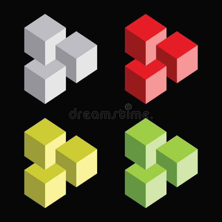 Optical Illusion Colorful Blocks Stock Illustrations – 405 Optical ...
