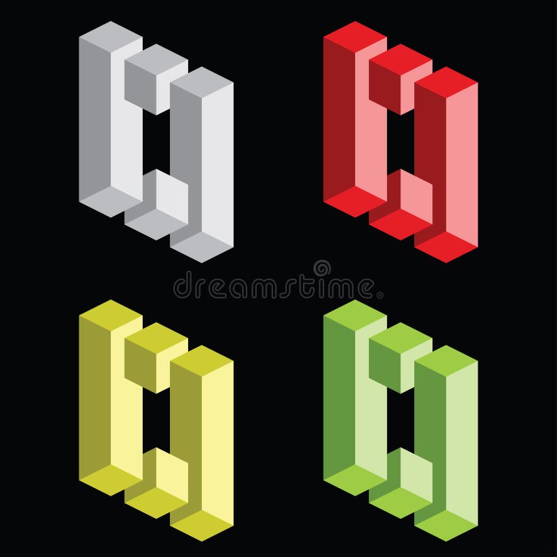 Optical Illusion, Colorful Blocks Stock Vector - Illustration of false ...