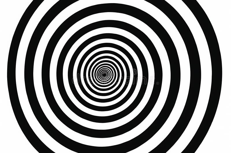Optical Illusion of Concentric Black and White Spiraling Circles ...