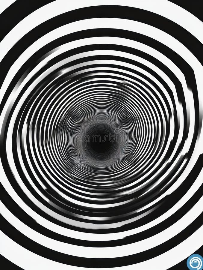 Optical Illusion of Concentric Circles in Black and White Creates a ...
