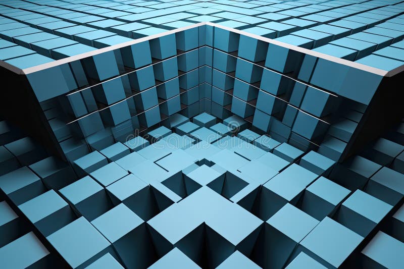 Optical Illusion of a Cube within a Cube, with Each Being of Different ...
