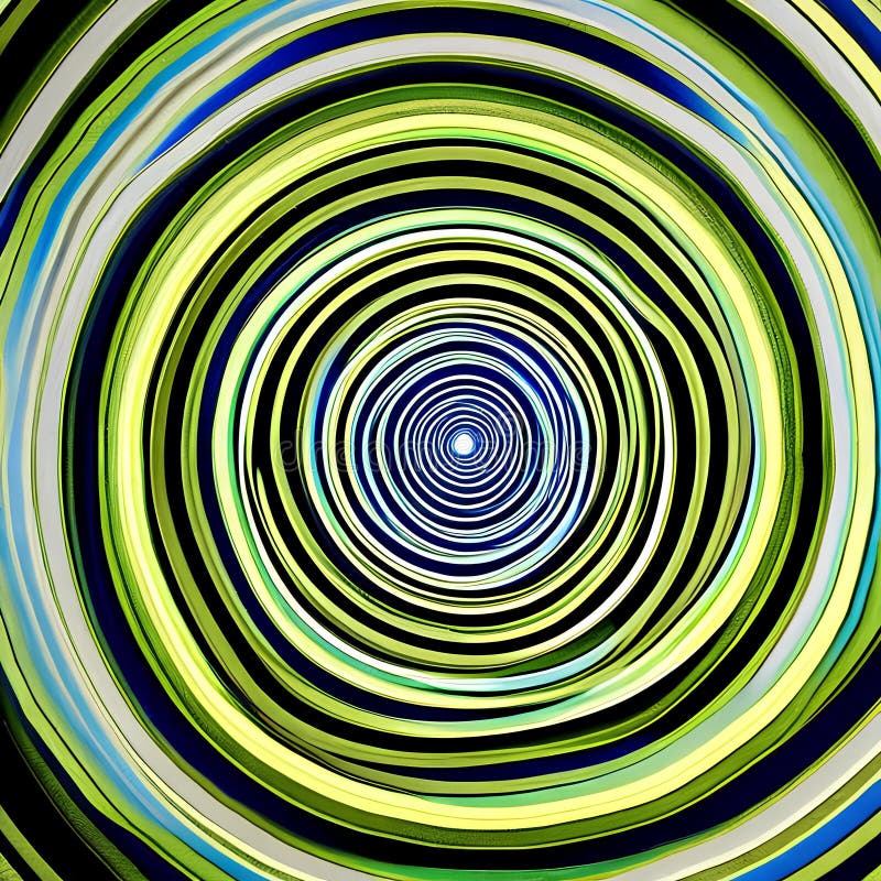 An Optical Illusion Design with Concentric Circles in Shades of Green ...