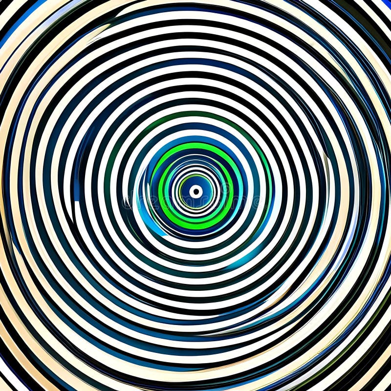 An Optical Illusion Design with Concentric Circles in Shades of Green ...