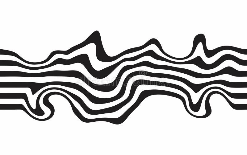 Optical Illusion Distorted Wave Design. Abstract Horizontal Stripes ...