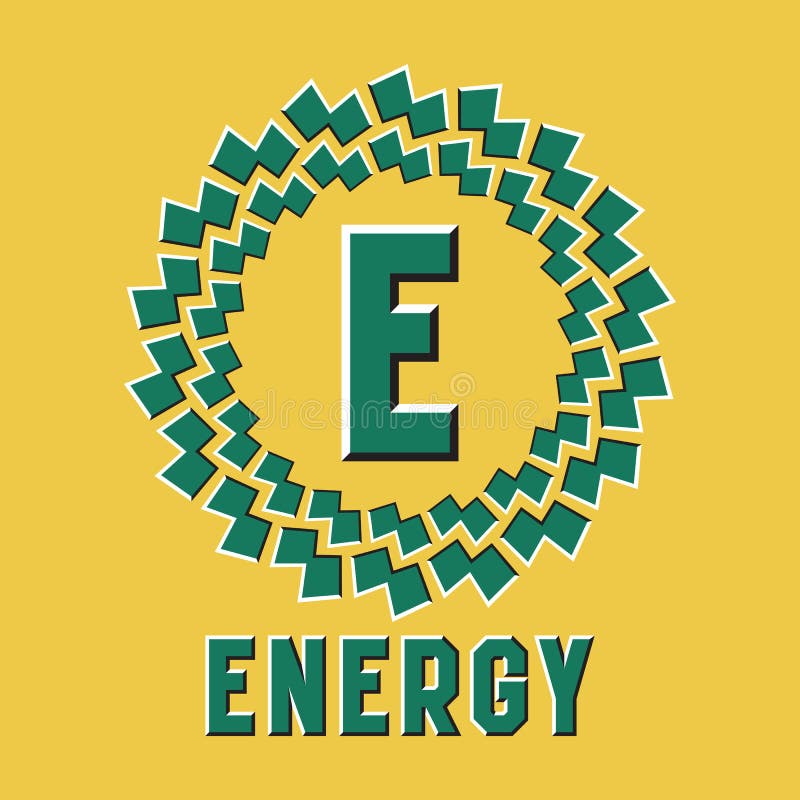 Optical Illusion Energy Logo in Round Moving Frame Stock Vector ...