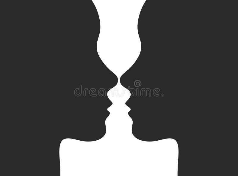 Optical Illusion with Faces Stock Illustration - Illustration of design ...