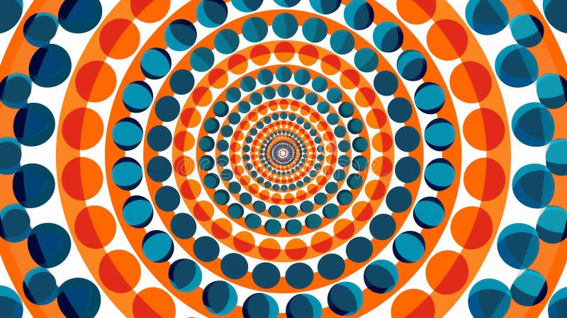 An Optical Illusion Featuring Concentric Circles of Orange and Blue ...