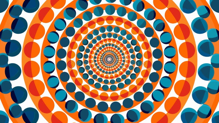 An Optical Illusion Featuring Concentric Circles of Orange and Blue ...