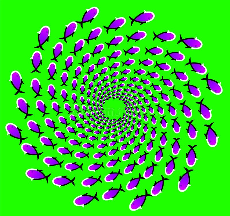 Optical illusion with fish stock illustration. Illustration of turning ...