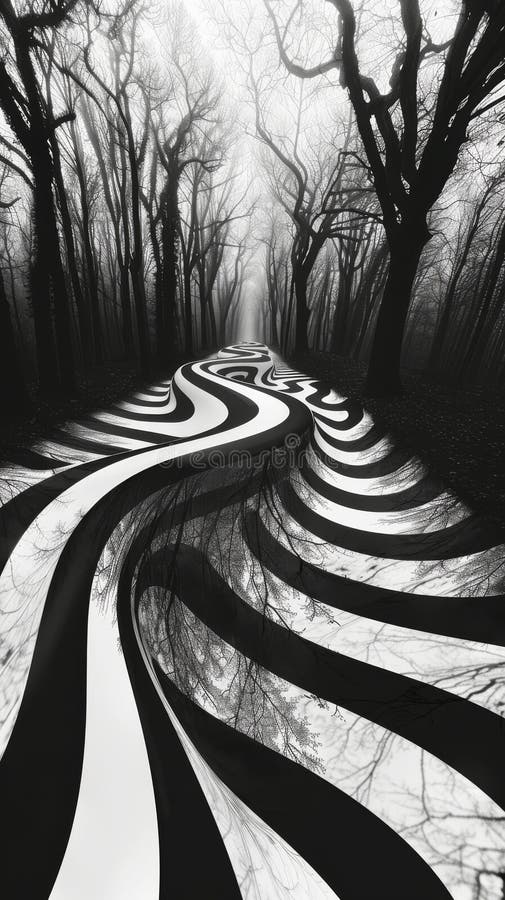 Optical Illusion with Halloween Ghost Paths Stock Illustration ...