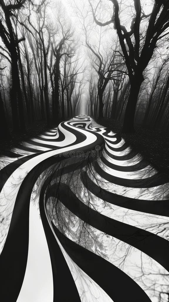 Optical Illusion with Halloween Ghost Paths Stock Illustration ...