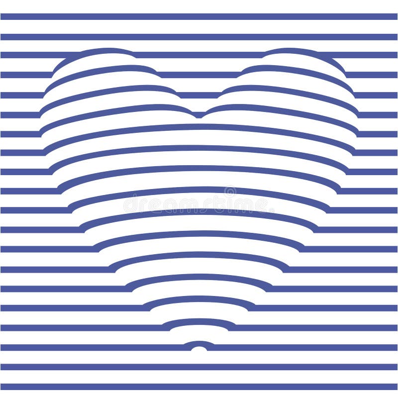 Op Art Heart. Optical Illusion Striped Seamless Pattern. Stock Vector ...