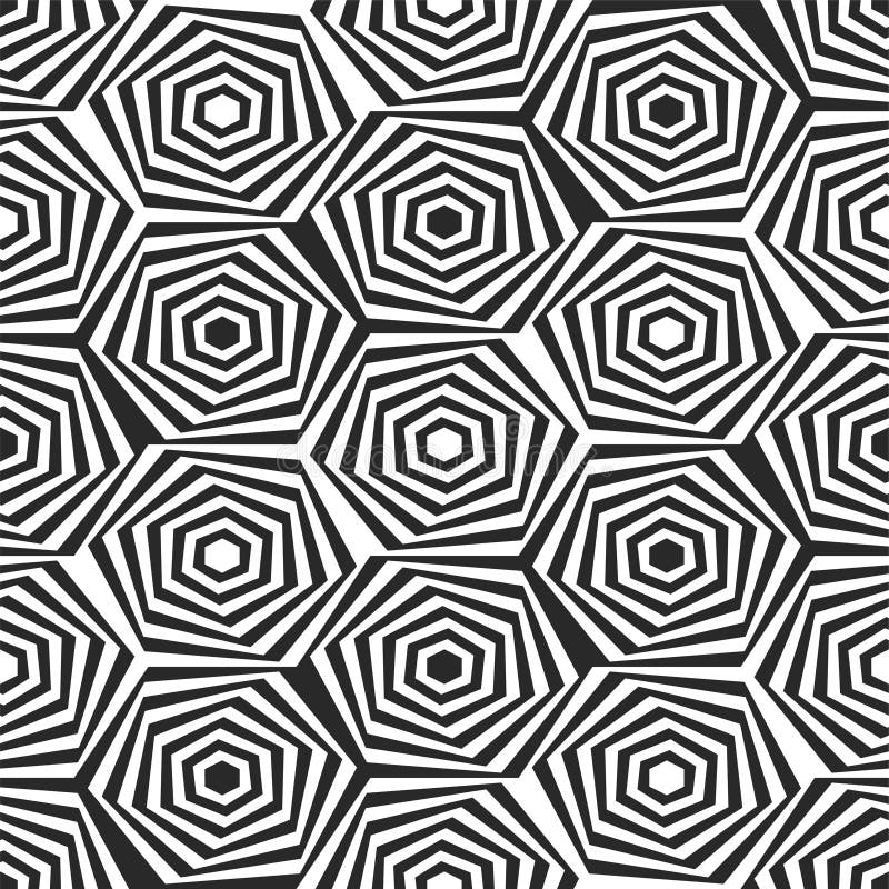 Optical Illusion Hexagon Seamless Patterns Stock Vector - Illustration ...