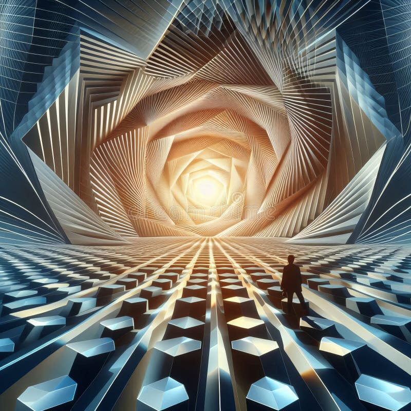 Optical Illusion Hologram Playing with Perspective and Perceptio Stock ...