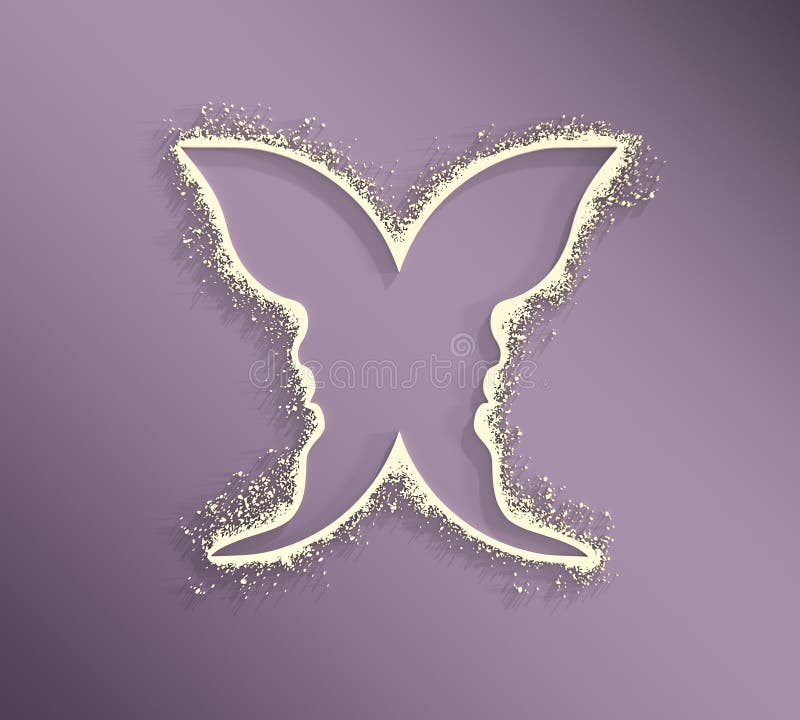 Butterfly Two Face Silhouette Stock Illustrations – 256 Butterfly Two ...