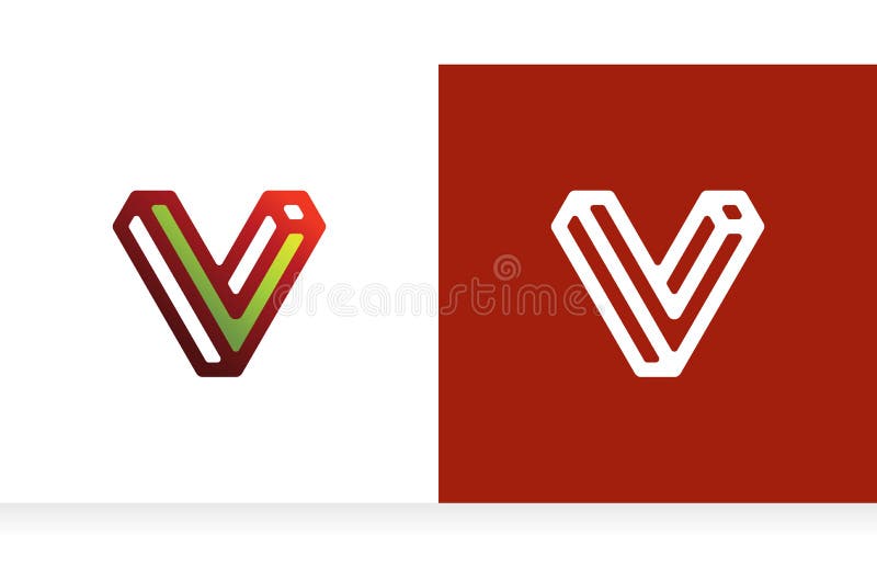 Optical Illusion Letter V Bending Logo Stock Vector - Illustration of ...