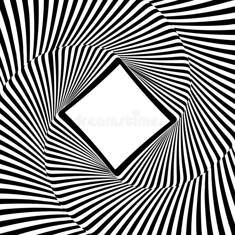 Optical Illusion Lines Background. Abstract 3d Black and White ...