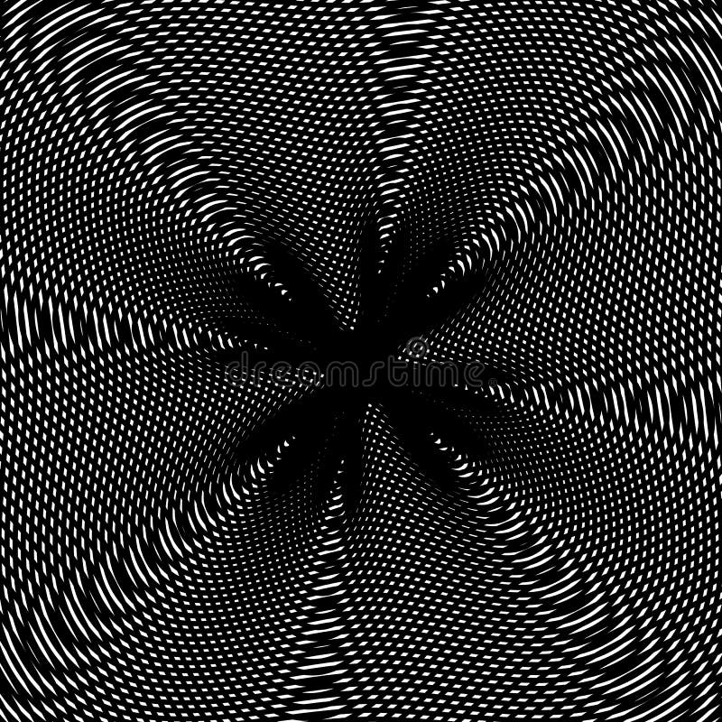 Optical Illusion, Moire Vector Background, Abstract Lined Monochrome ...
