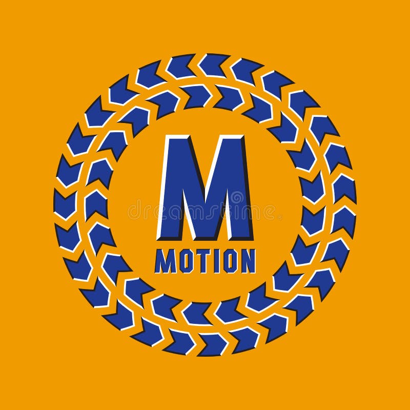 Optical Illusion Motion Logo in Round Moving Frame Stock Vector ...
