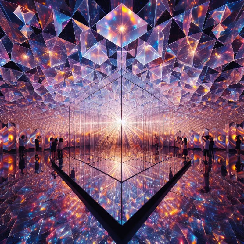 Optical Illusion Prism Installation an Installation Stock Illustration ...
