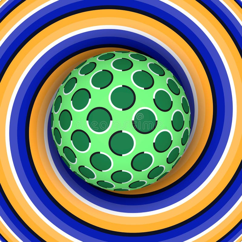 Optical Illusion of Rotation of the Ball Against the Background of a ...