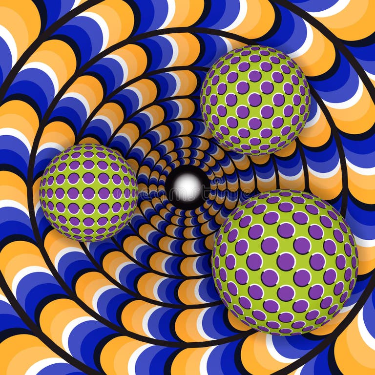 Optical Illusion of Three Balls Rotating Around Moving Hole Abstract ...